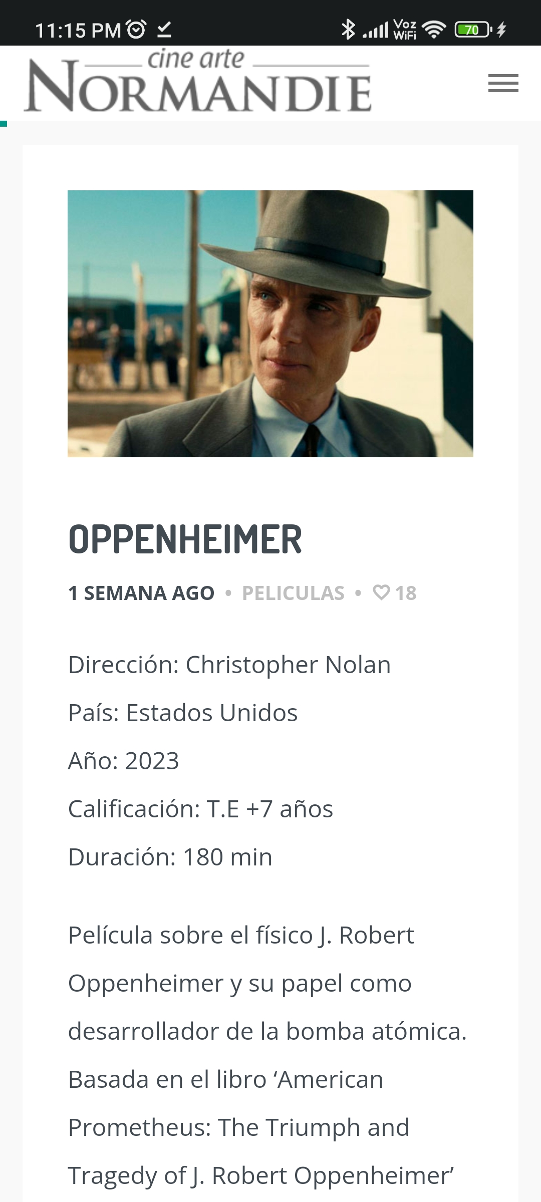‎Oppenheimer wrong age rating for Chile | IMDb Community Forums