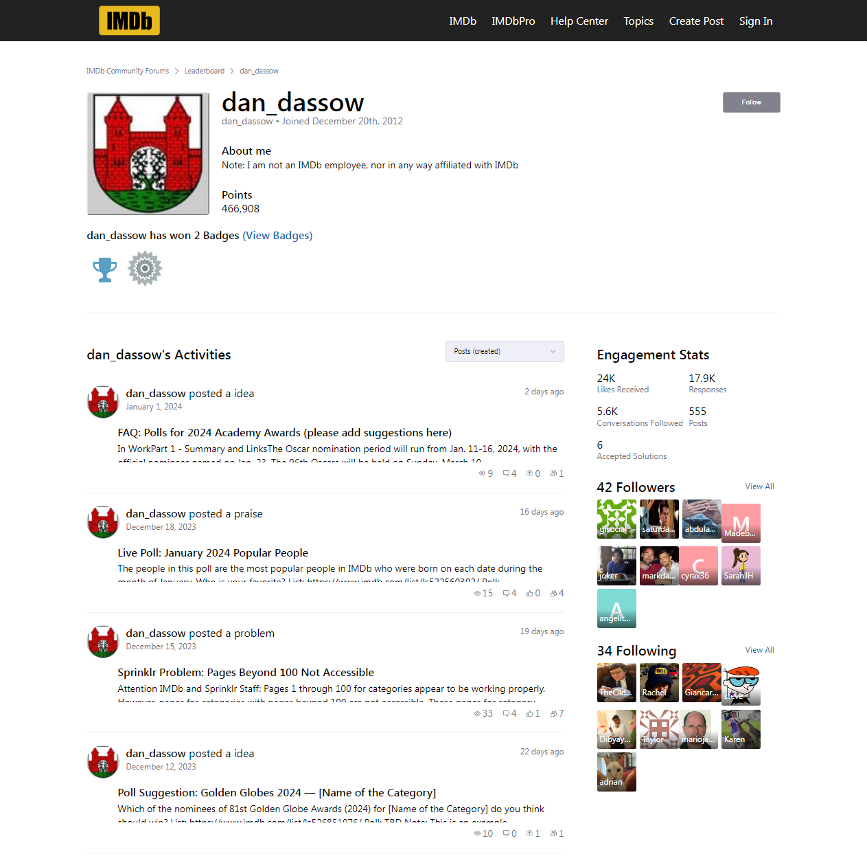 ‎Congratulations, Dan Dassow! You reached 24K in the measure of Thumbs Up on this forum. | IMDb ...