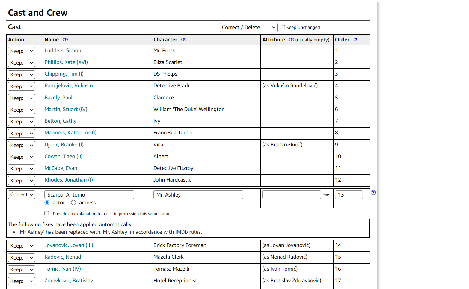 ‎IMDb incorrectly correct Mr to Mr. This is not how British credits ...