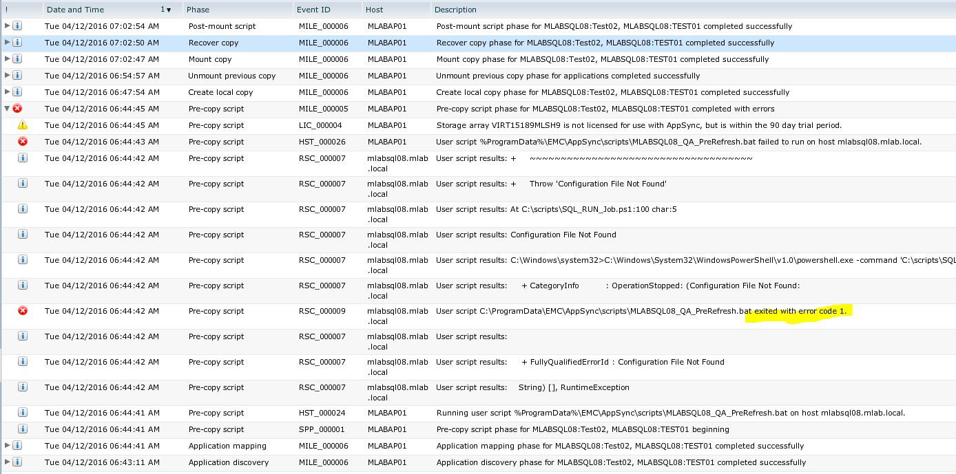 Pre-Script error terminate plan execution | DELL Technologies Pre-Script error terminate plan execution | DELL Technologies
